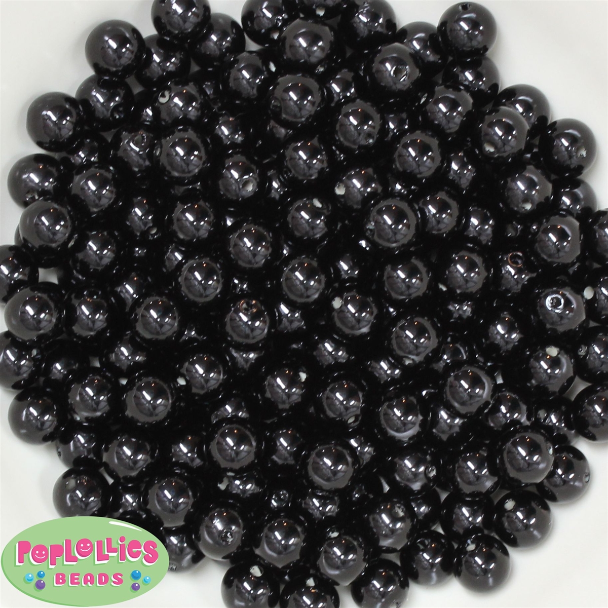 10mm Black Faux Pearl Beads sold in packages of 50 beads