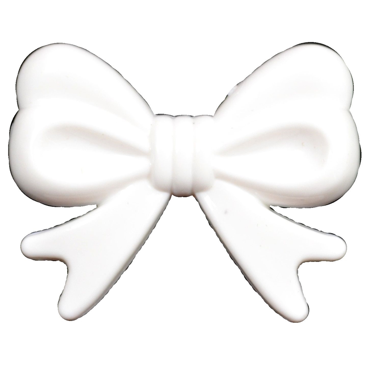 45mm White Bow Bubblegum Beads